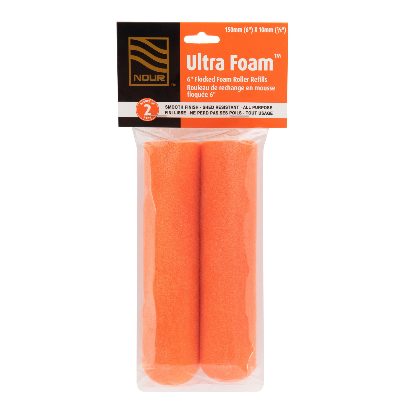 Flocked Foam 2-Pack (6") - Flocked Foam Rollers - Nour