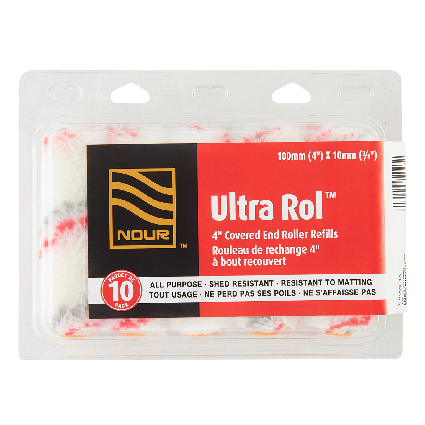 Red-Grey Stripe Fabric 10-Pack (4") - Red-Grey Stripe Fabric Rollers - Nour